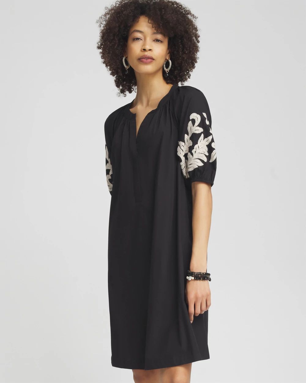Poplin Embroidered Midi Dress | Chico's Poplin Embroidered Midi Dress | Chico's